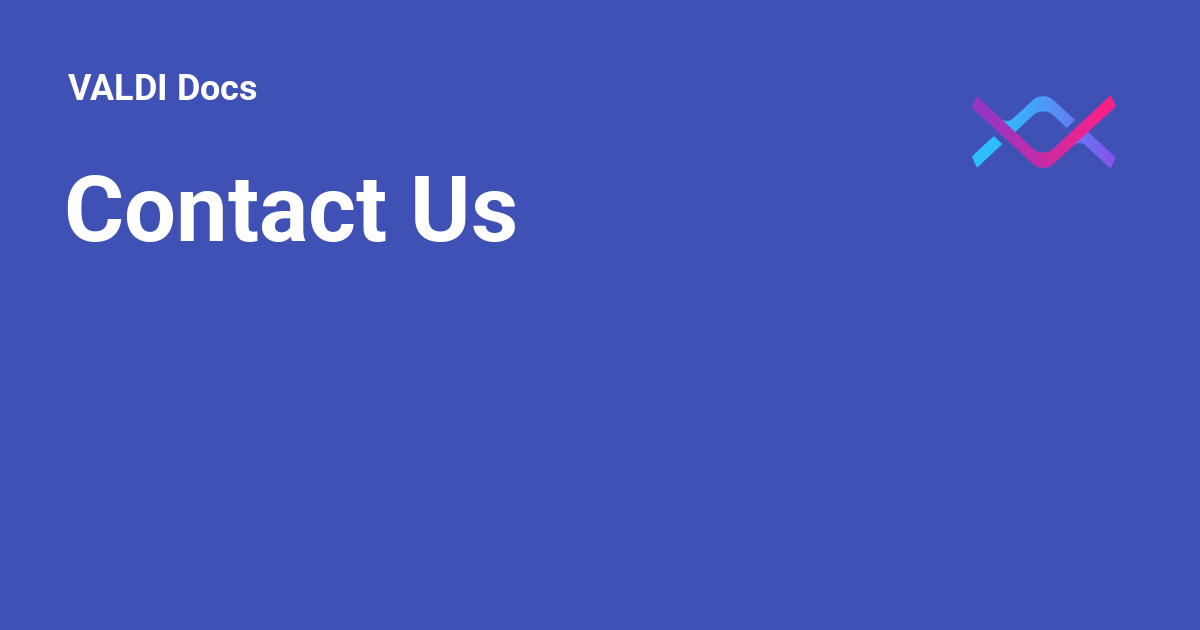 Contact Us - VALDI Docs